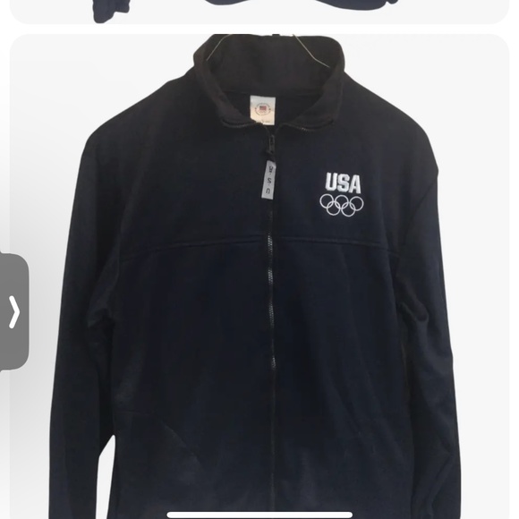 Jackets & Coats | New Team Usa Olympic Navy Blue Embroidered Xl Full ...